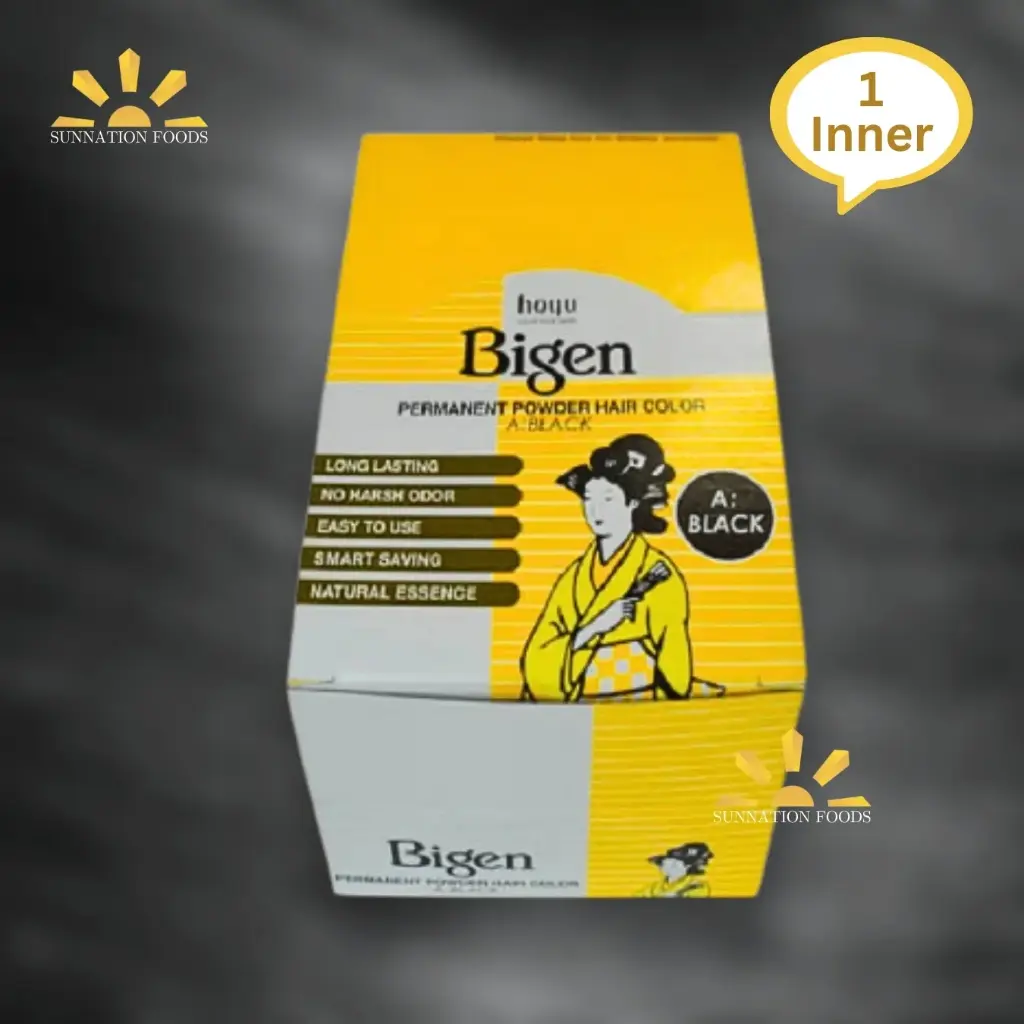 Bigen Hair Dye Powder BLACK (A) 12's (Inner) | Sunnation Foods